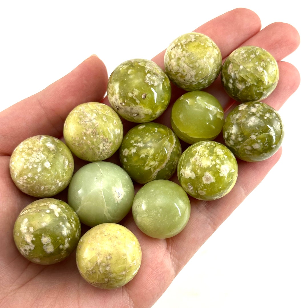 Mini Green Serpentine Sphere | Polished Crystal Ball (19mm-23mm) - Etsy