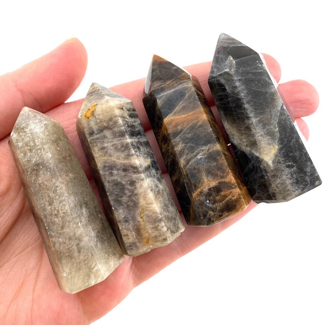 Grey Moonstone Point | Polished Natural Crystal Tower (crown Chakra) - Etsy