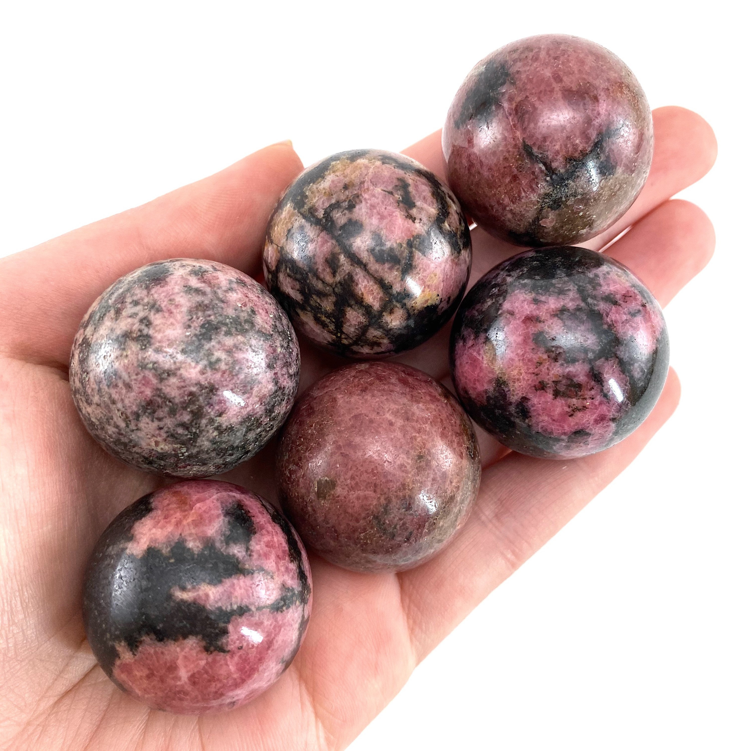 Rhodonite Sphere | Pink & Black Crystal Ball (30mm) - Etsy