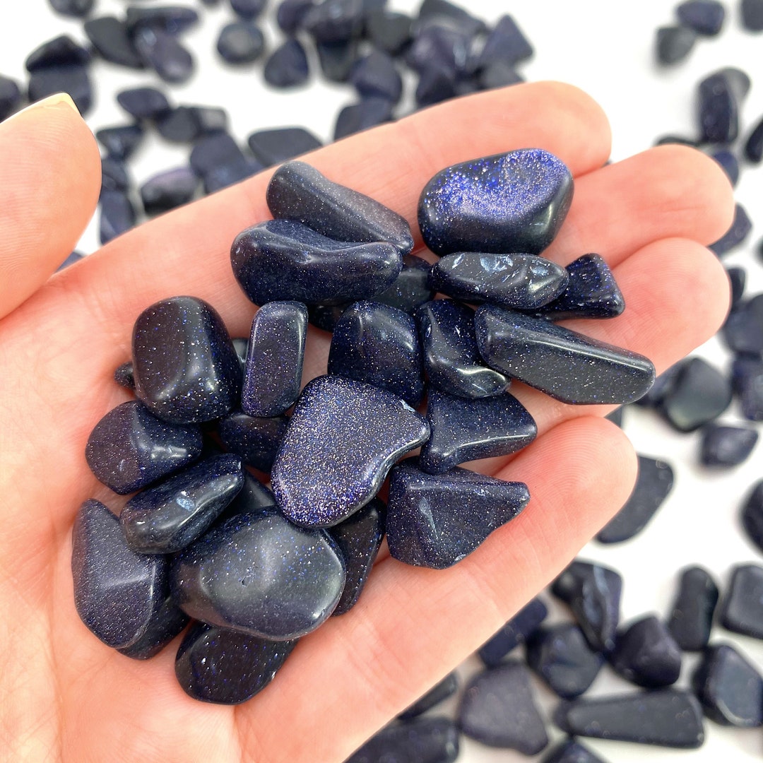 20g of Blue Goldstone , Mini Tumbled Stones, Tumbled Crystal, Tumbled ...