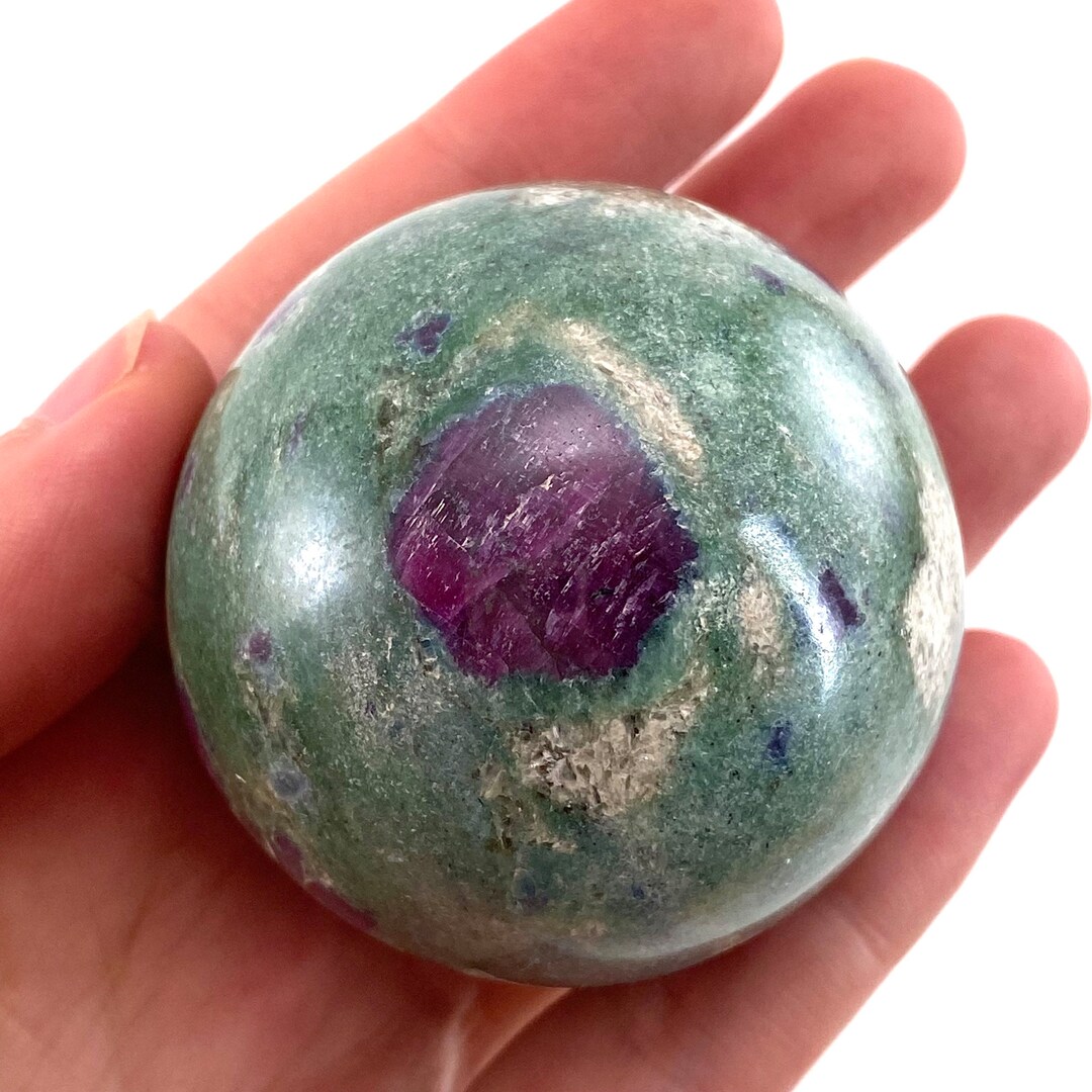 Ruby in Fuchsite Sphere UV Reactive Ruby Fuchsite Crystal Ball ...