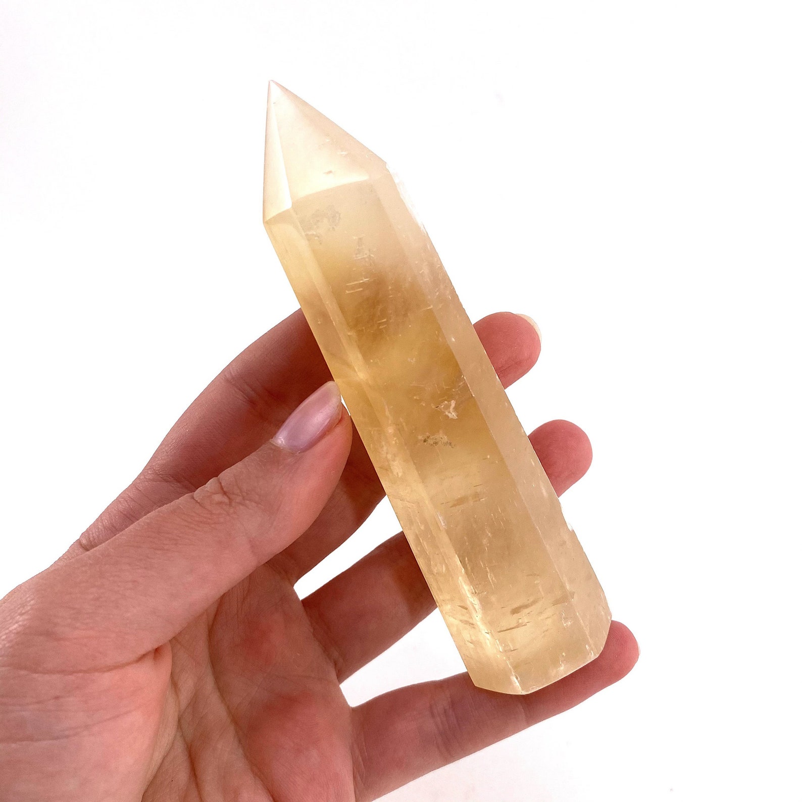 Honey Calcite Point yellow calcite tower crystal point | Etsy