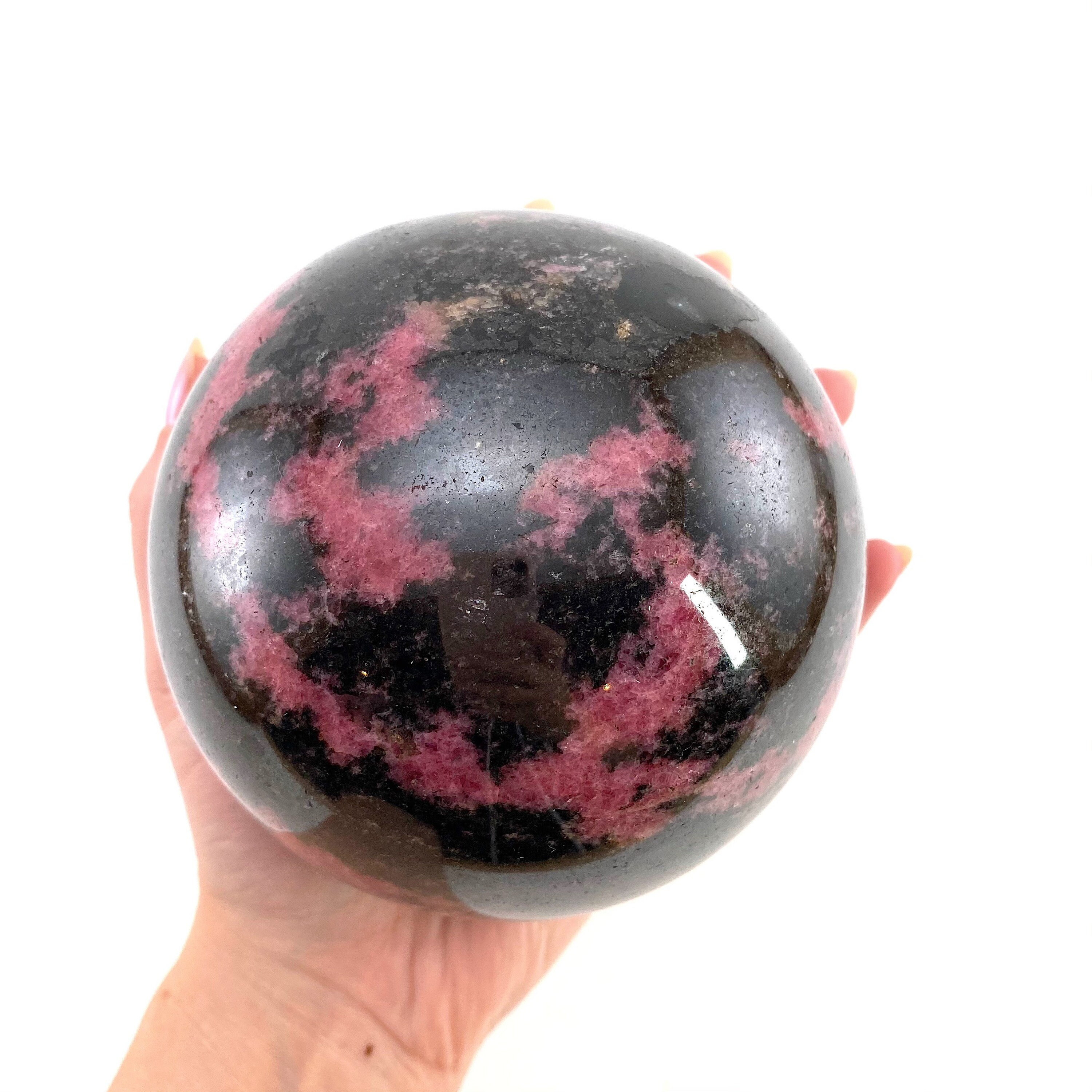 Rhodonite Sphere Rhodonite crystal ball polished Rhodonite | Etsy