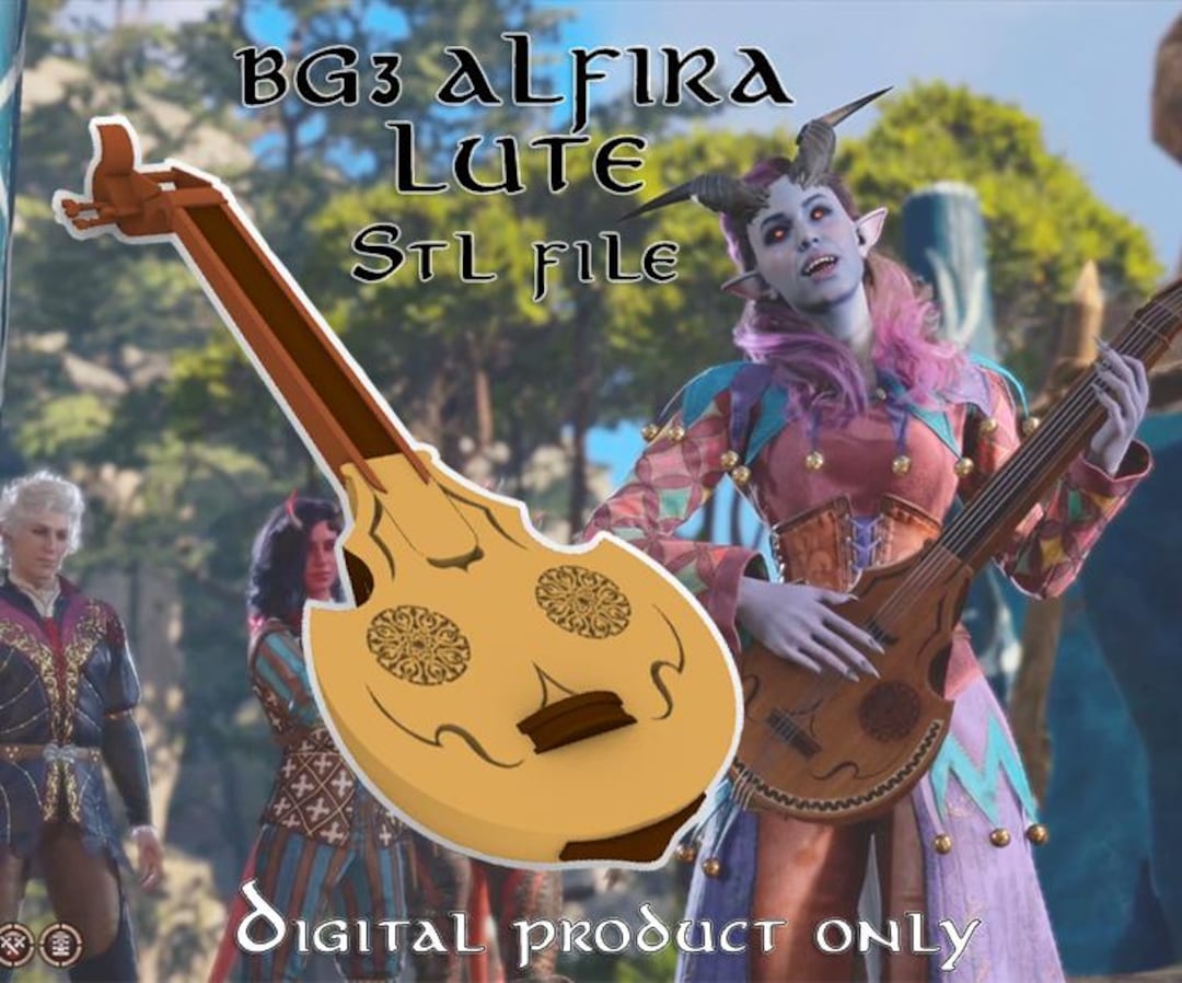 BG3 Alfira Lute STL - Etsy