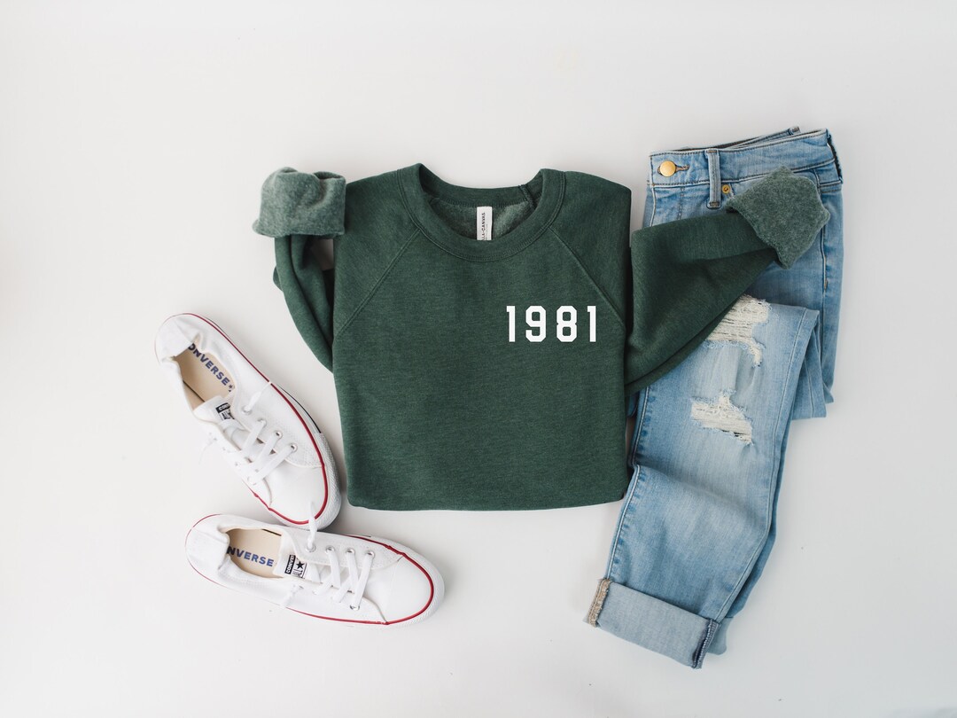 1981 Sweatshirt and Hoodie, 43rd Birthday Sweatshirt, 1981 Birth Year ...