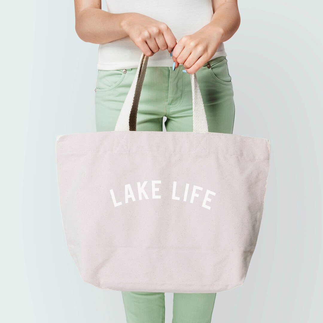 Lake Life Tote Bag, Large Chic Tote Bag, Gift for Her, Girls Weekend ...