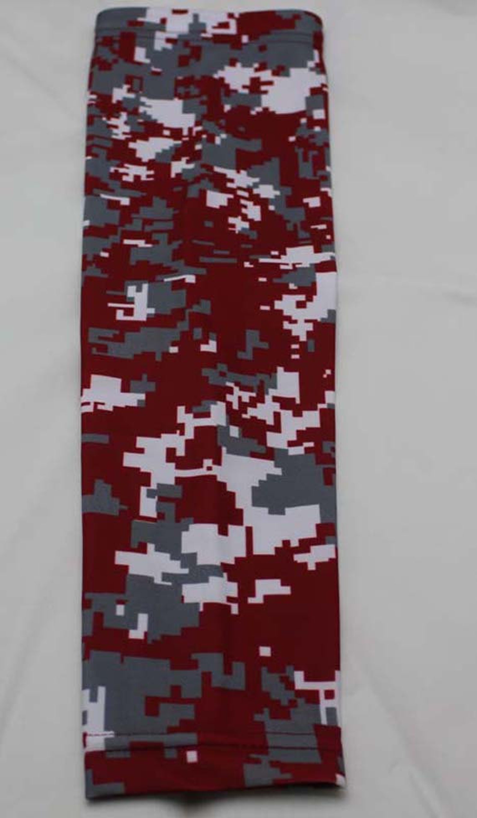 Dark Red Maroon Gray White Camo Compression Arm Sleeve Baseball ...