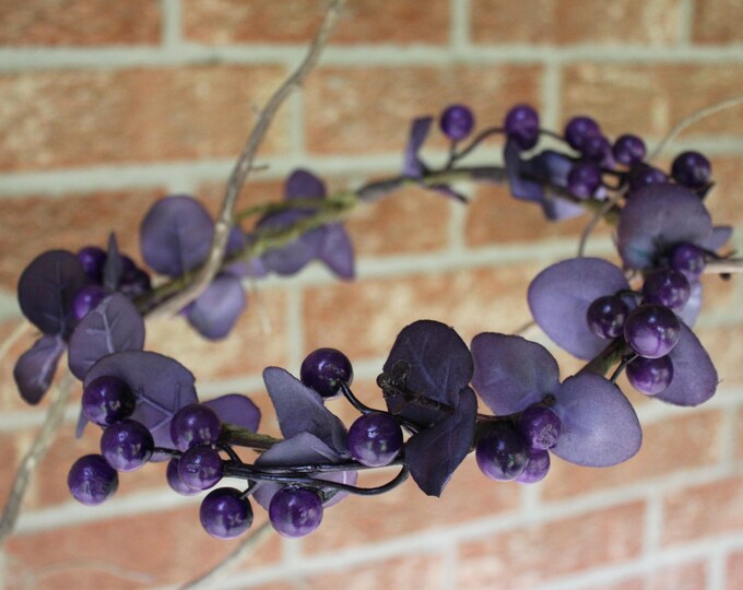Purple Eucalyptus Flower Crown, Royal Purple Crown, Flower Crown ...