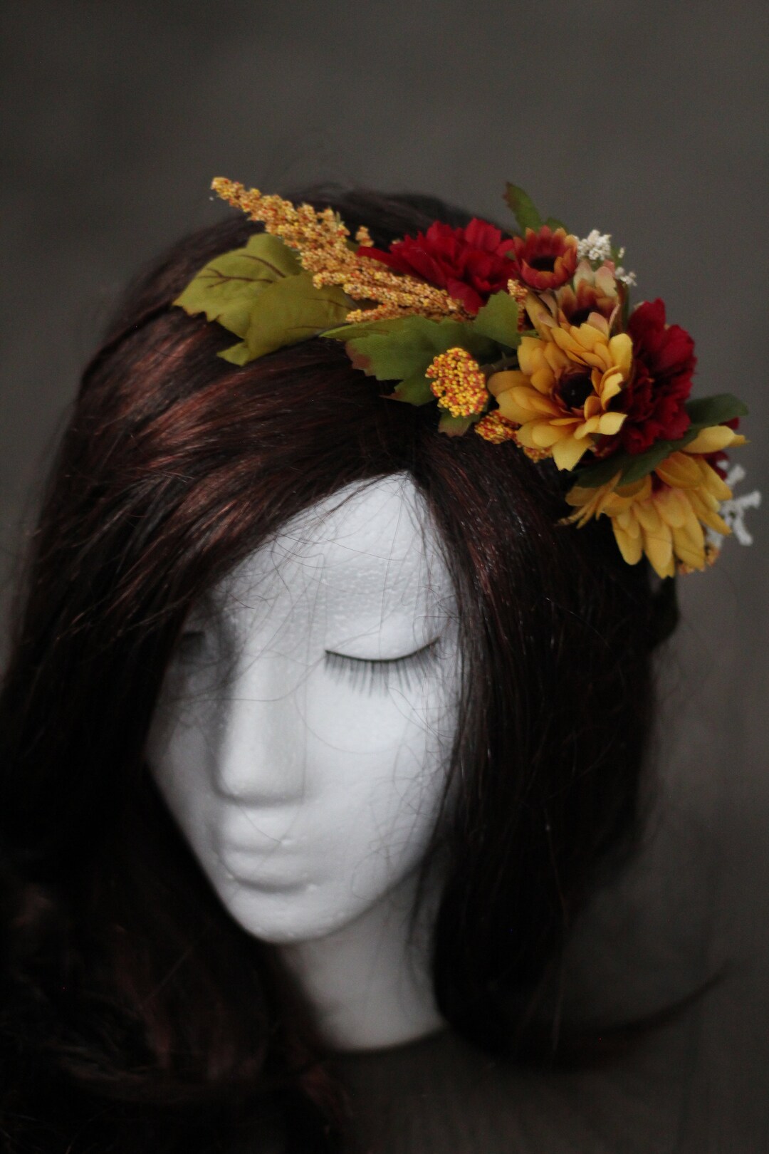 Fall Flower Crown Orange Flower Crown Sunflower Crown - Etsy