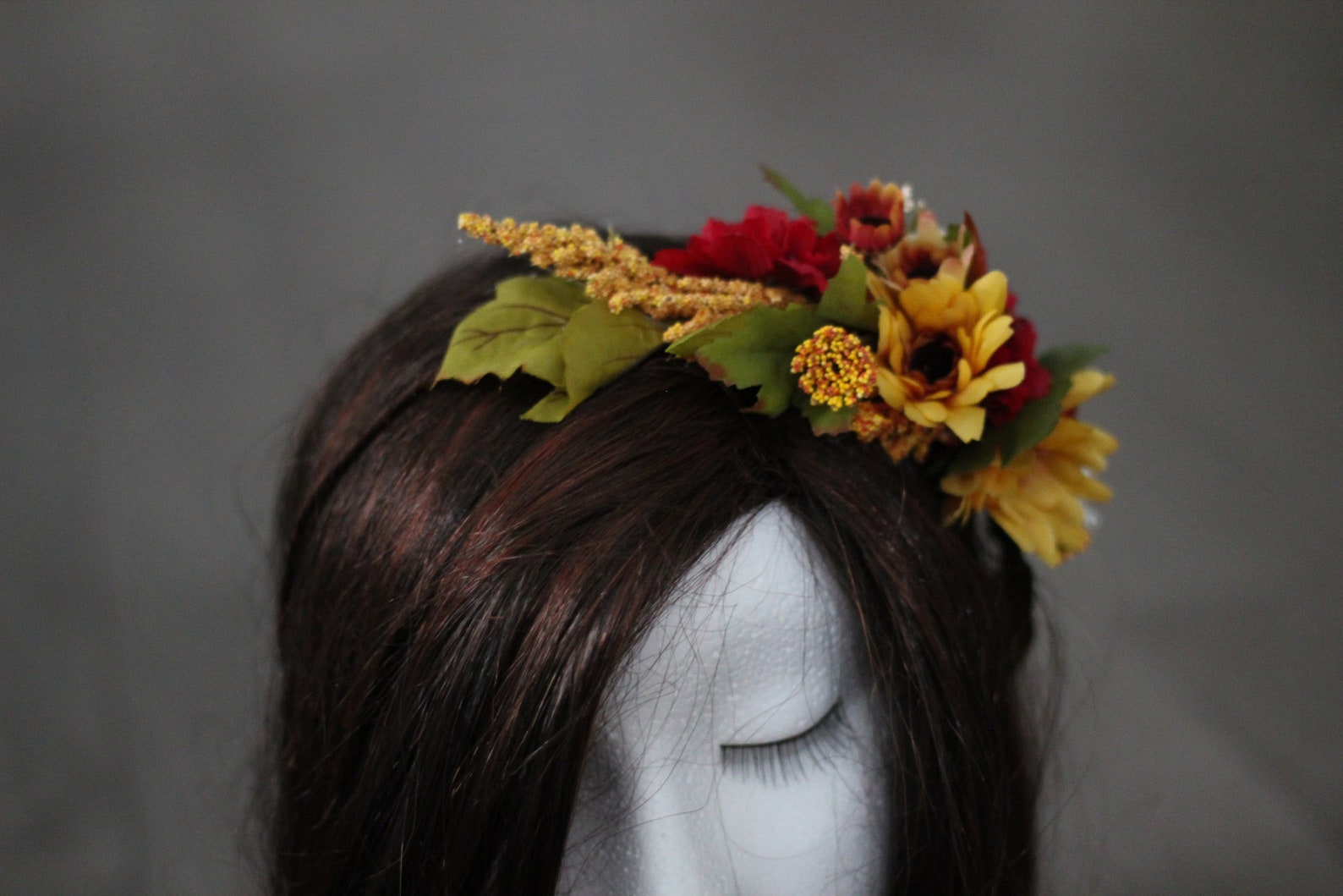 Fall Flower Crown Orange Flower Crown Sunflower Crown | Etsy