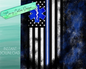 Thin Line Ems Flag - Etsy