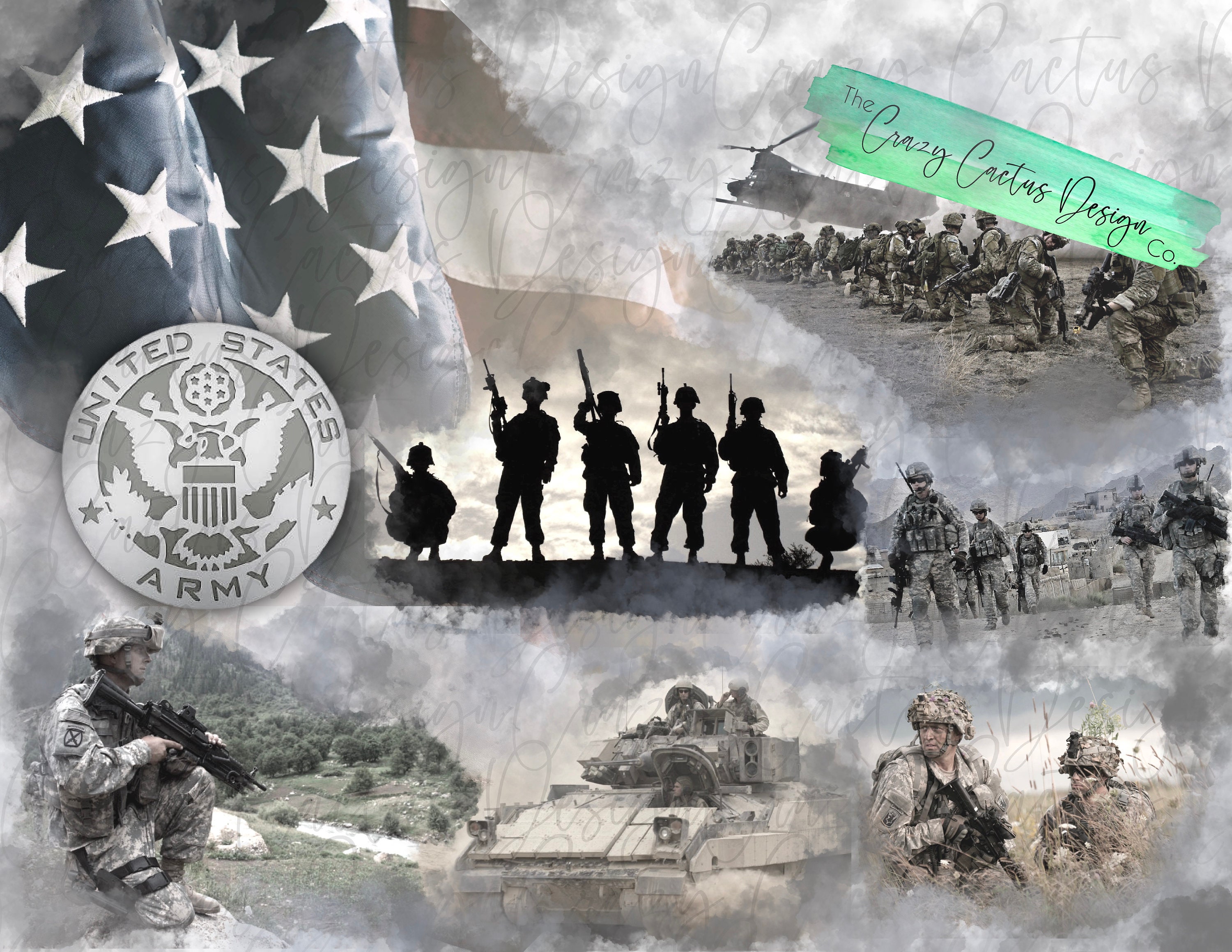 US Army Collage for Printing Waterslides Sublimation | Etsy