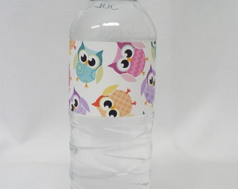 Owl themed water | Etsy