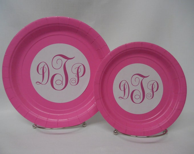 Monogram Customized/personalized 9" or 7" Paper Plates for Wedding ...