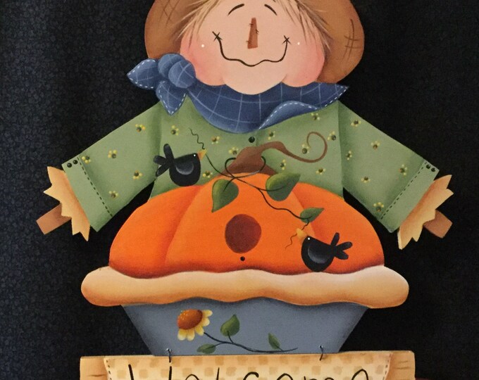 Tole Painted Scarecrow Welcome Sign - Etsy