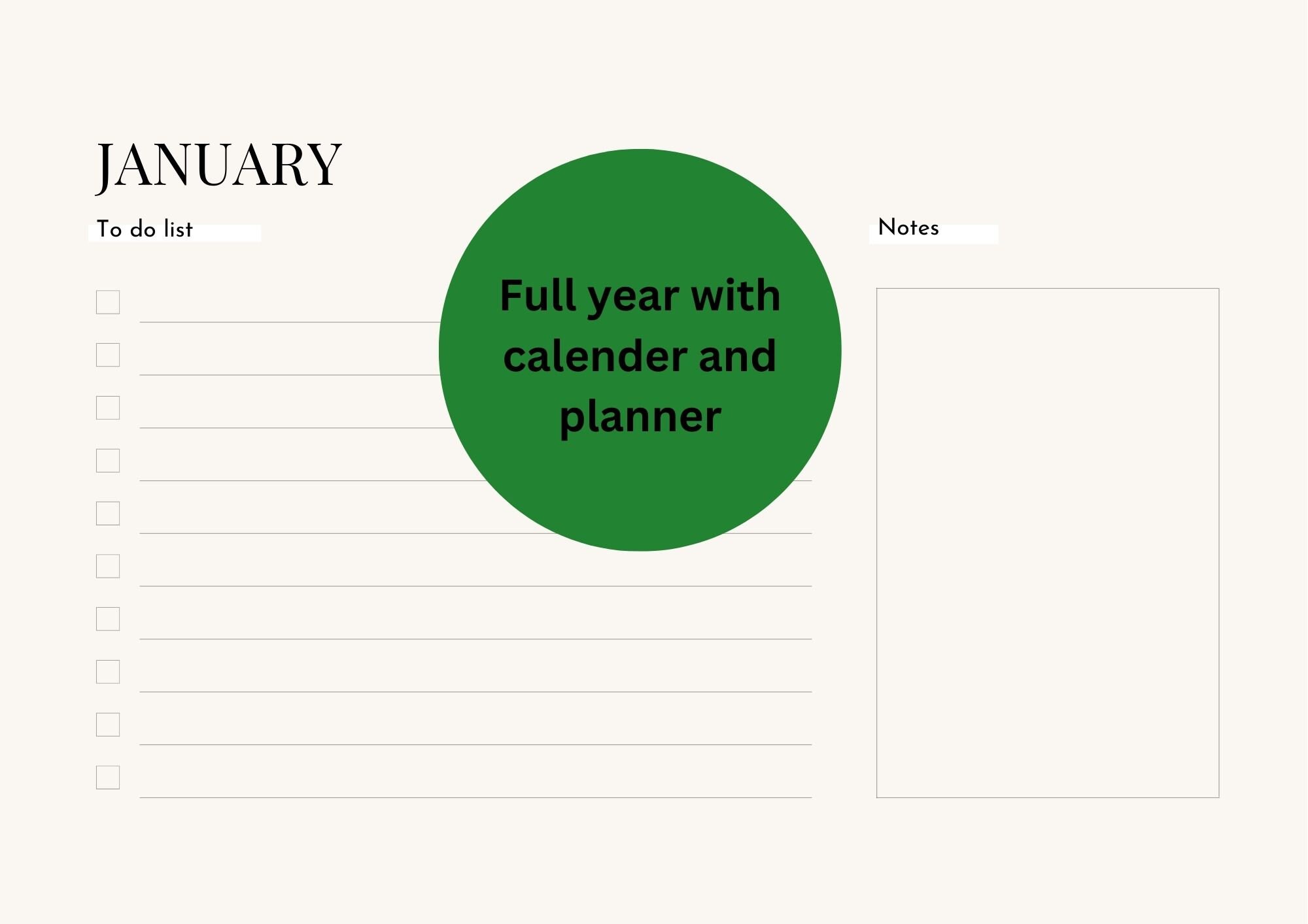 BLANK Monthly Calendar Landscape Template Printable Calendar - Etsy