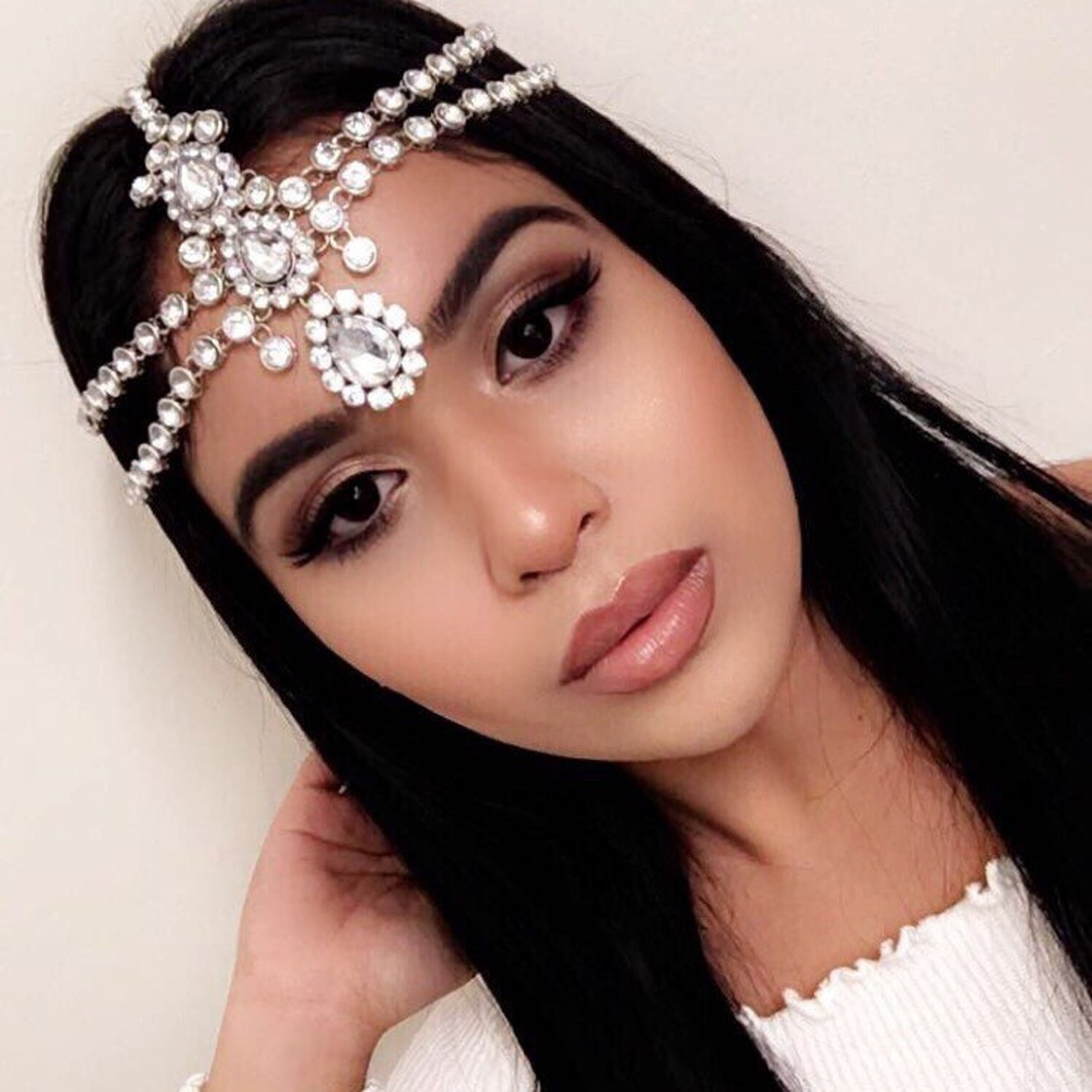 STUNNING 2 Layer Kundan Stones Hair Chain Head Chain Hair - Etsy