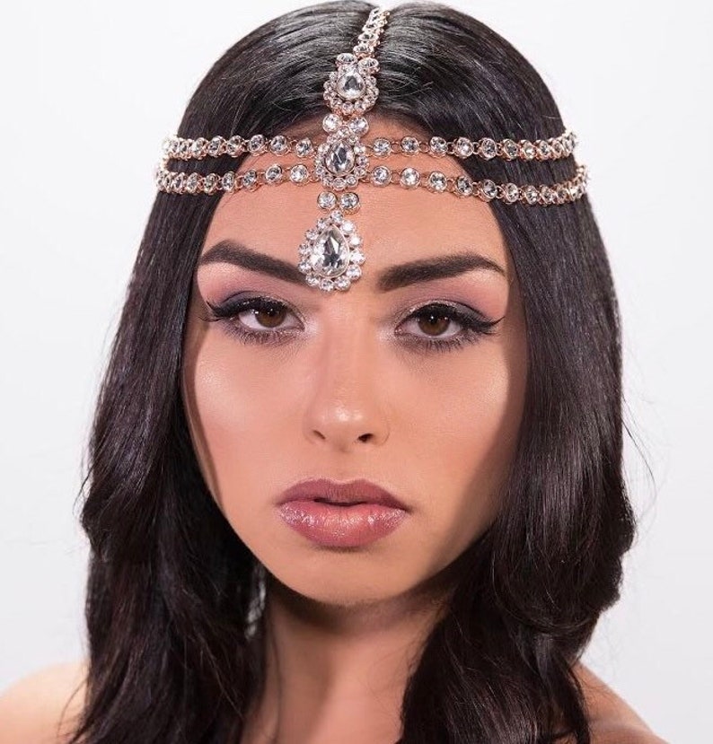 ROSE GOLD Glamorous Head Piece Grecian Goddess Boho ROSE Gold | Etsy