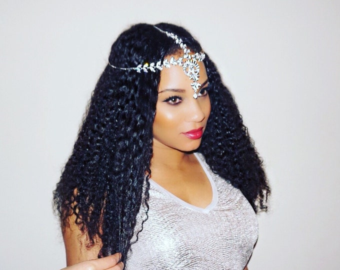 Gold Silver Diamond Gem Jeweled Head Piece Bridal Wedding Boho - Etsy