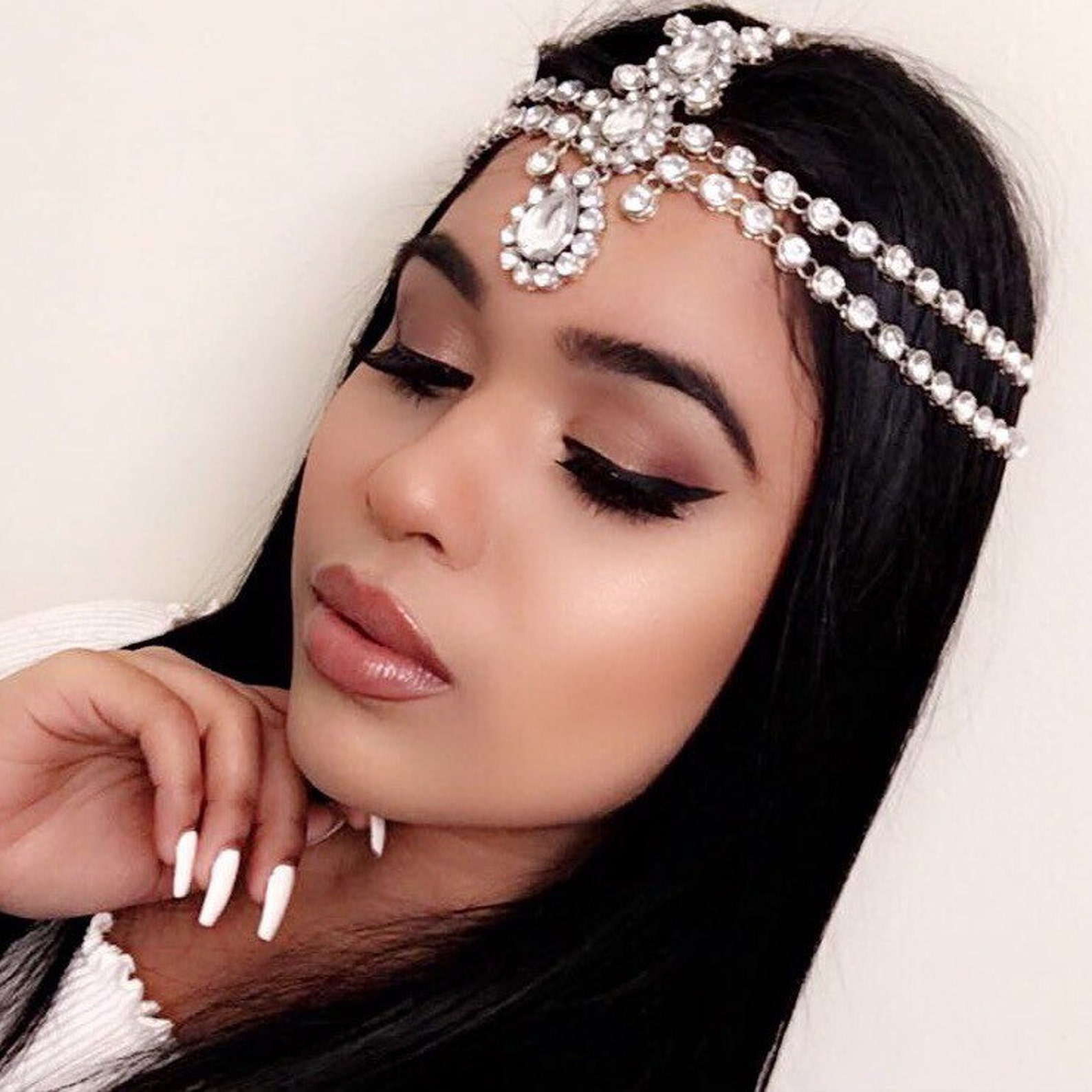 STUNNING 2 Layer Kundan Stones Hair Chain Head Chain Hair - Etsy