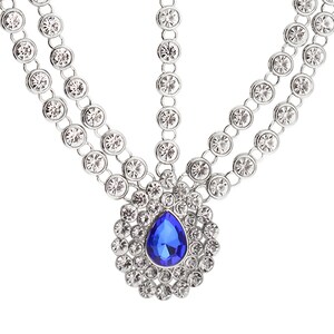 STUNNING 2 Layer BLUE Hair Chain Head Chain Hair Jewelry Matha Patti ...
