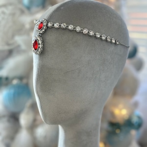 Red Ruby Rhinestone Silver Hair Jewelry Goddess Wedding - Etsy