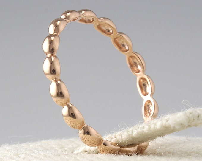 14K Solid Gold Dot Ring, 14K Gold Stacking Ring, 14K Gold Thin Ring ...