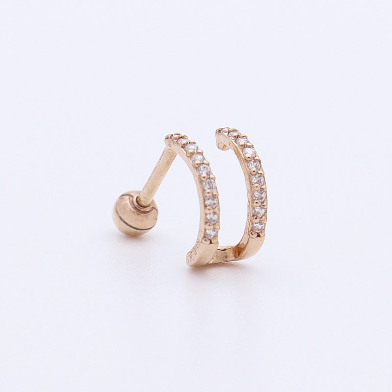 14k Gold Cartilage Earring - Etsy