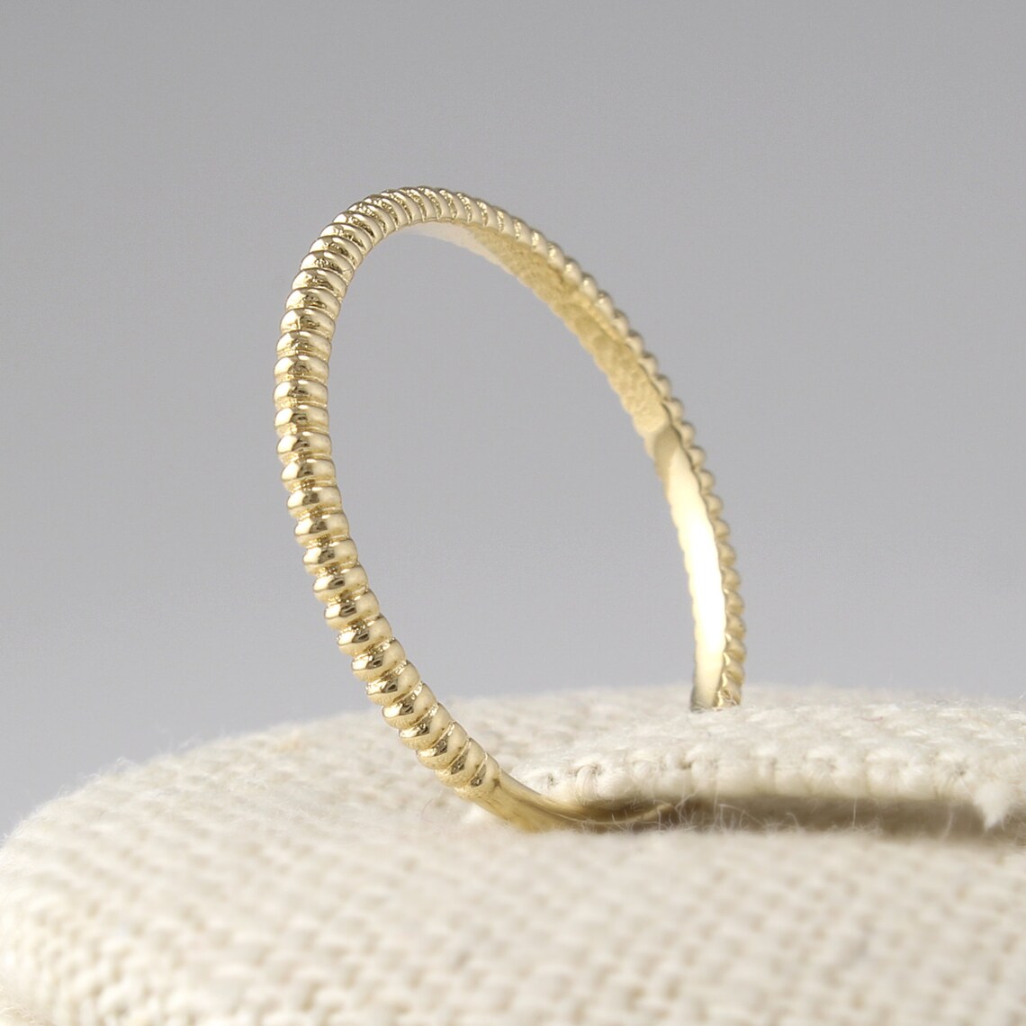 14K Solid Gold Twisted Ring 14K Gold Stacking Ring 14K Gold - Etsy