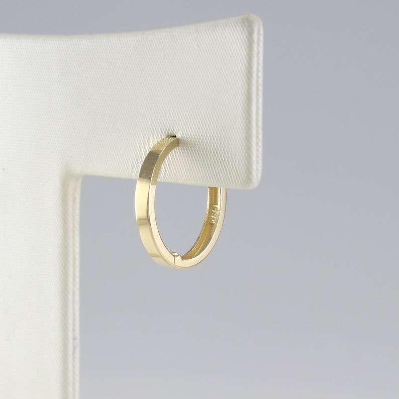 14K 13 Mm Solid Gold Huggie Hinged Hoop Earring Huggie Hoop | Etsy