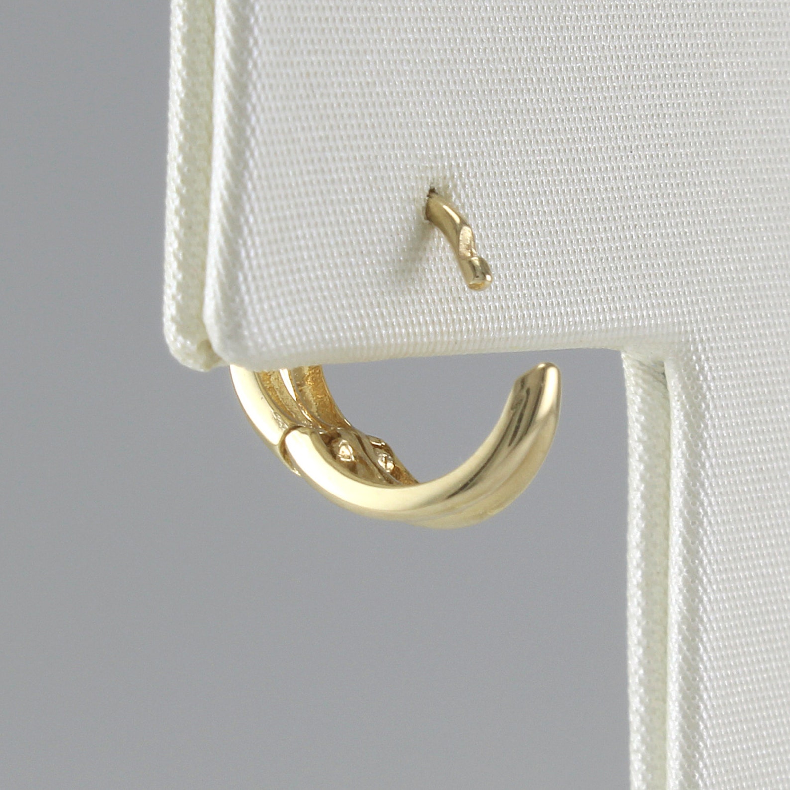 14K 9mm Solid Gold Huggie Hinged Hoop Earring, Huggie Hoop, Gold Huggie ...