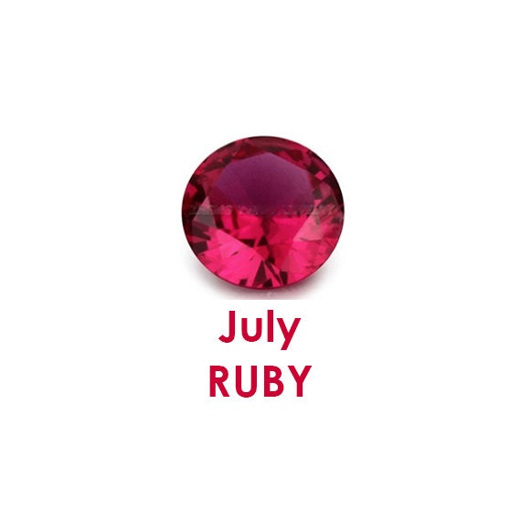 Birthstones July Ruby CZ | Etsy