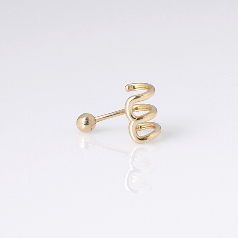 14K Gold Triple Wire Ear Cuff Earring, 14K Gold Ear Cuff Earring, Conch ...