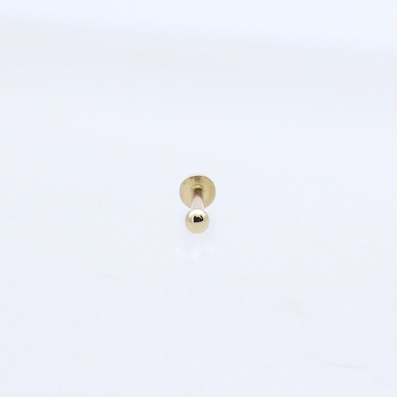 14K Solid Gold 2mm Ball Stud Labret Internal Threaded - Etsy