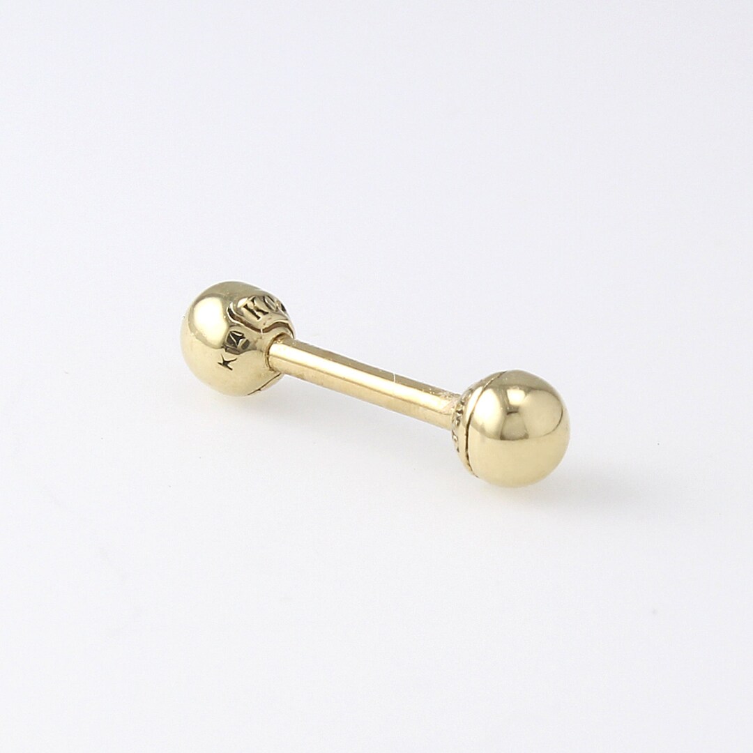 14K Solid Gold 3mm Ball Barbell Stud, 14K Barbell Earring, Cartilage ...