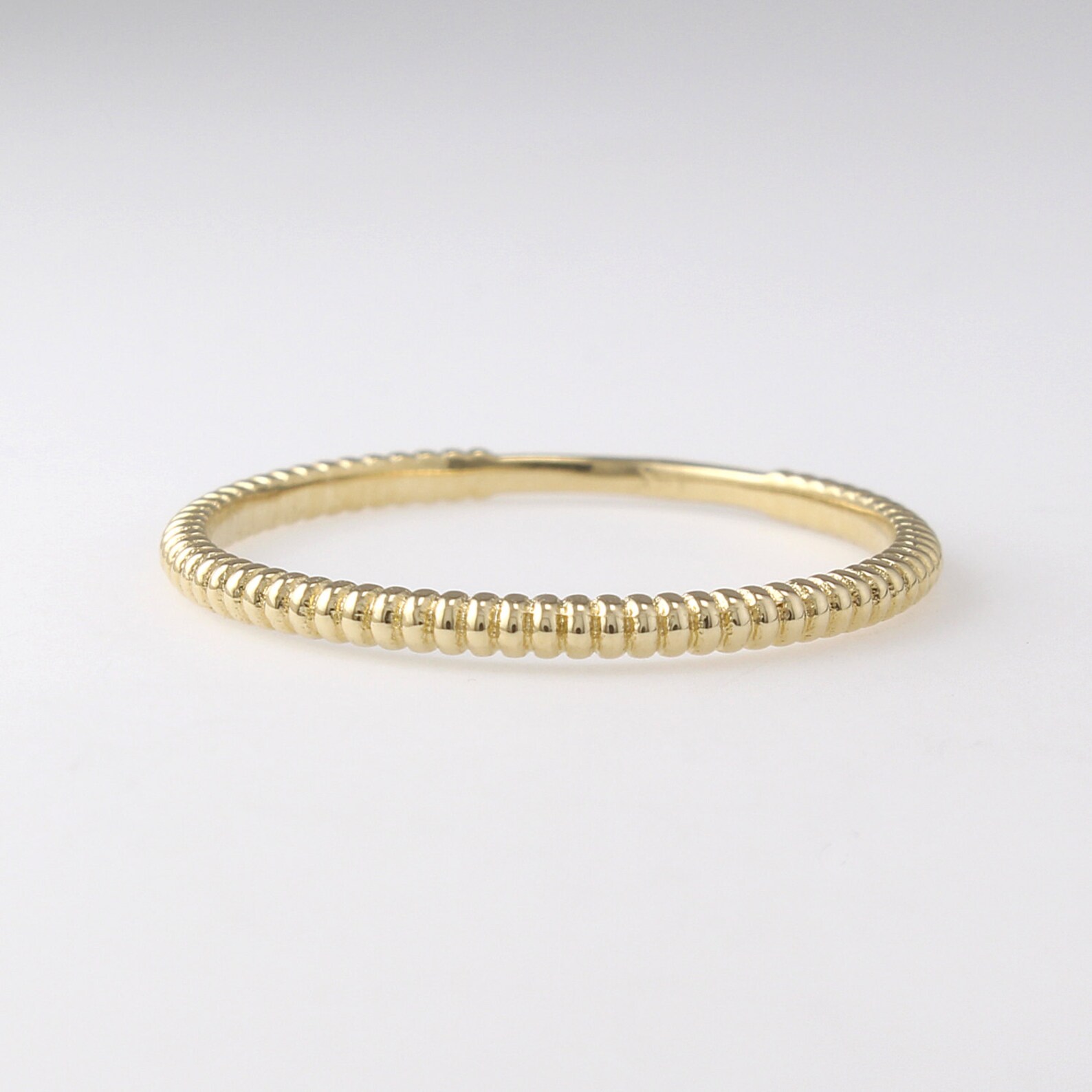 14K Solid Gold Twisted Ring 14K Gold Stacking Ring 14K Gold - Etsy