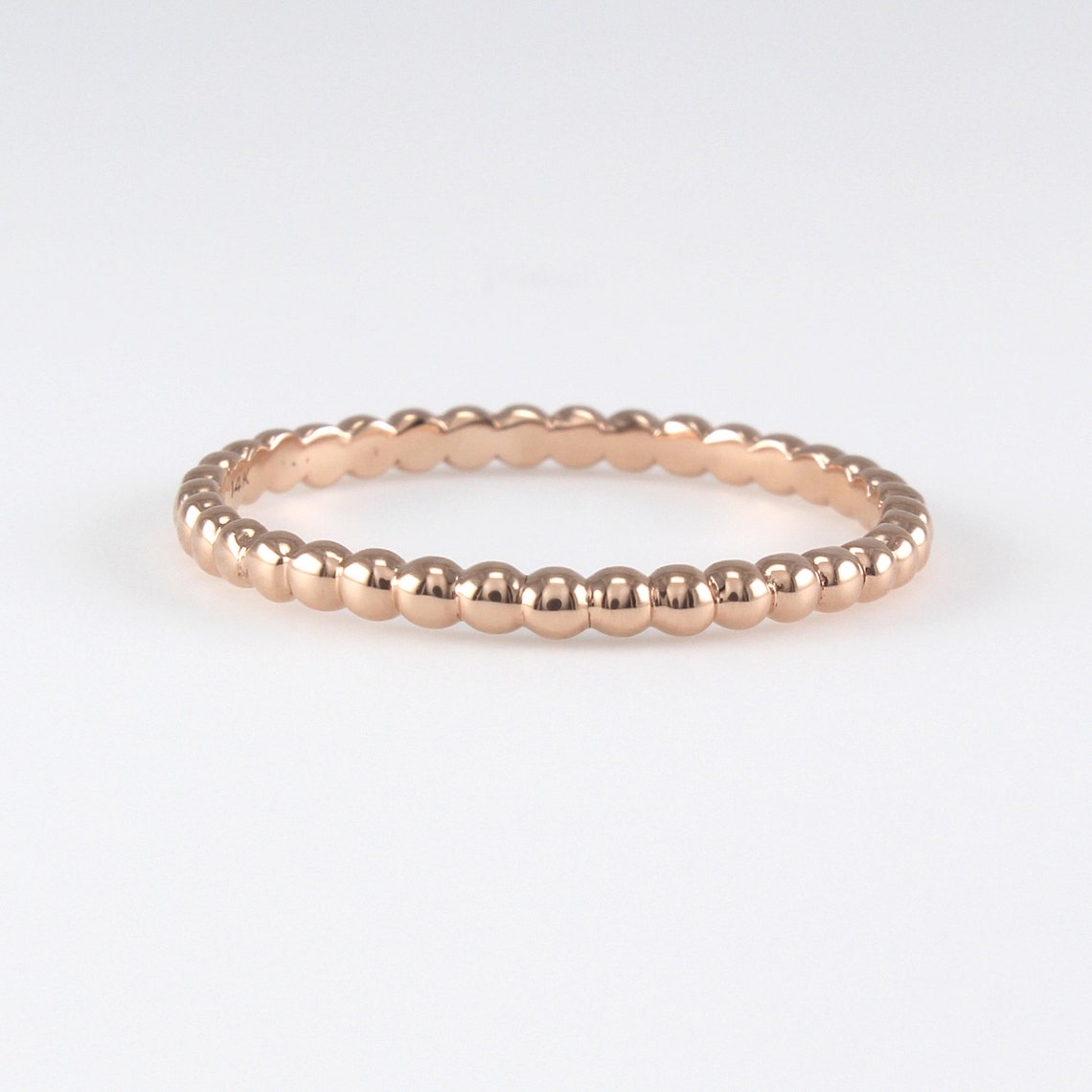 14K Solid Gold Dot Ring, 14K Gold Stacking Ring, 14K Gold Thin Ring ...