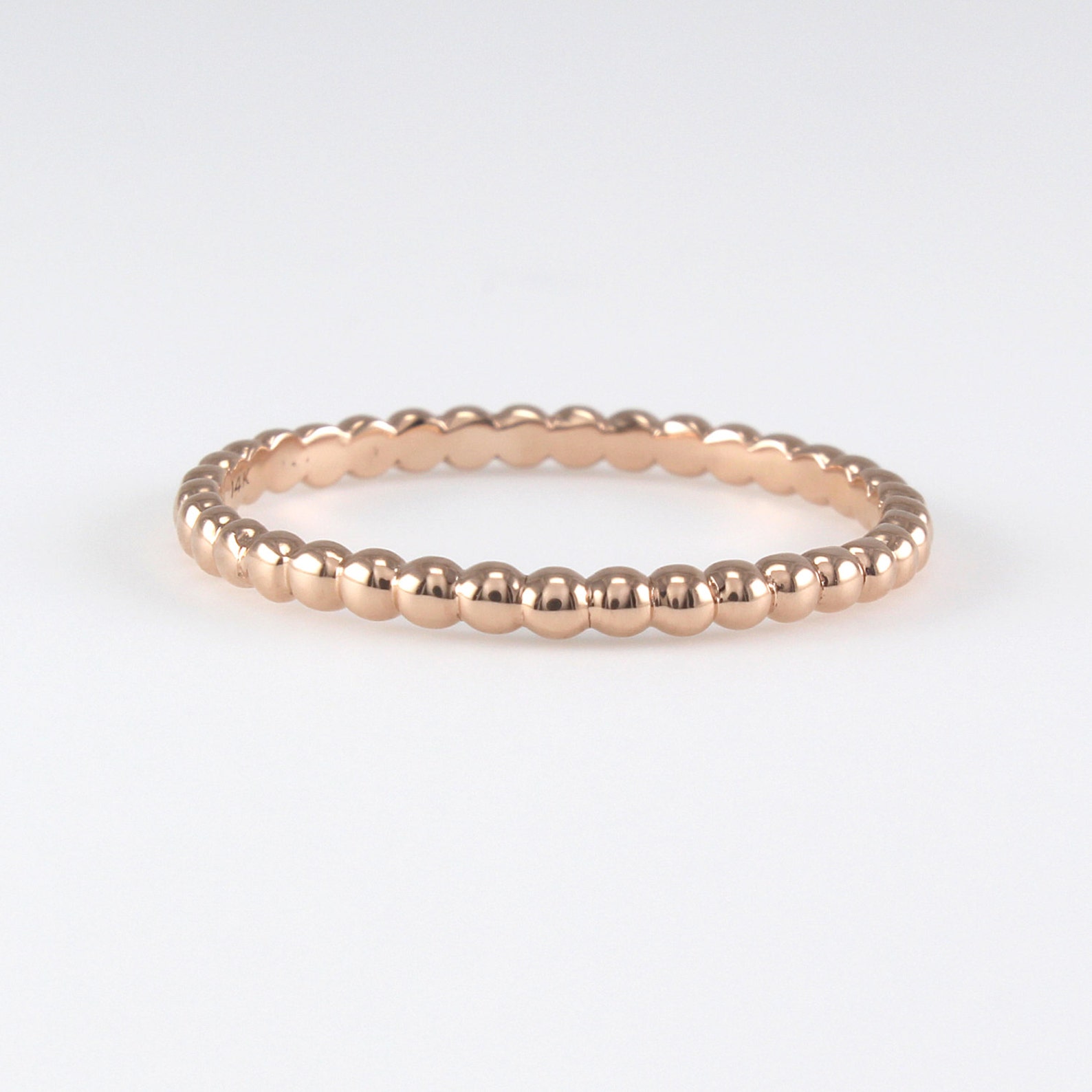 14K Solid Gold Dot Ring, 14K Gold Stacking Ring, 14K Gold Thin Ring ...