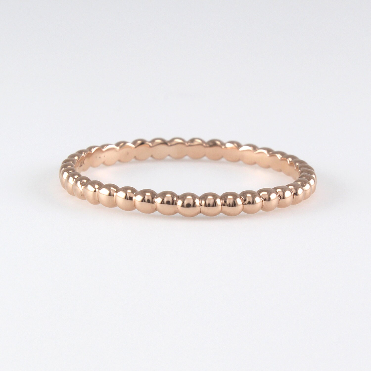14K Solid Gold Dot Ring, 14K Gold Stacking Ring, 14K Gold Thin Ring ...