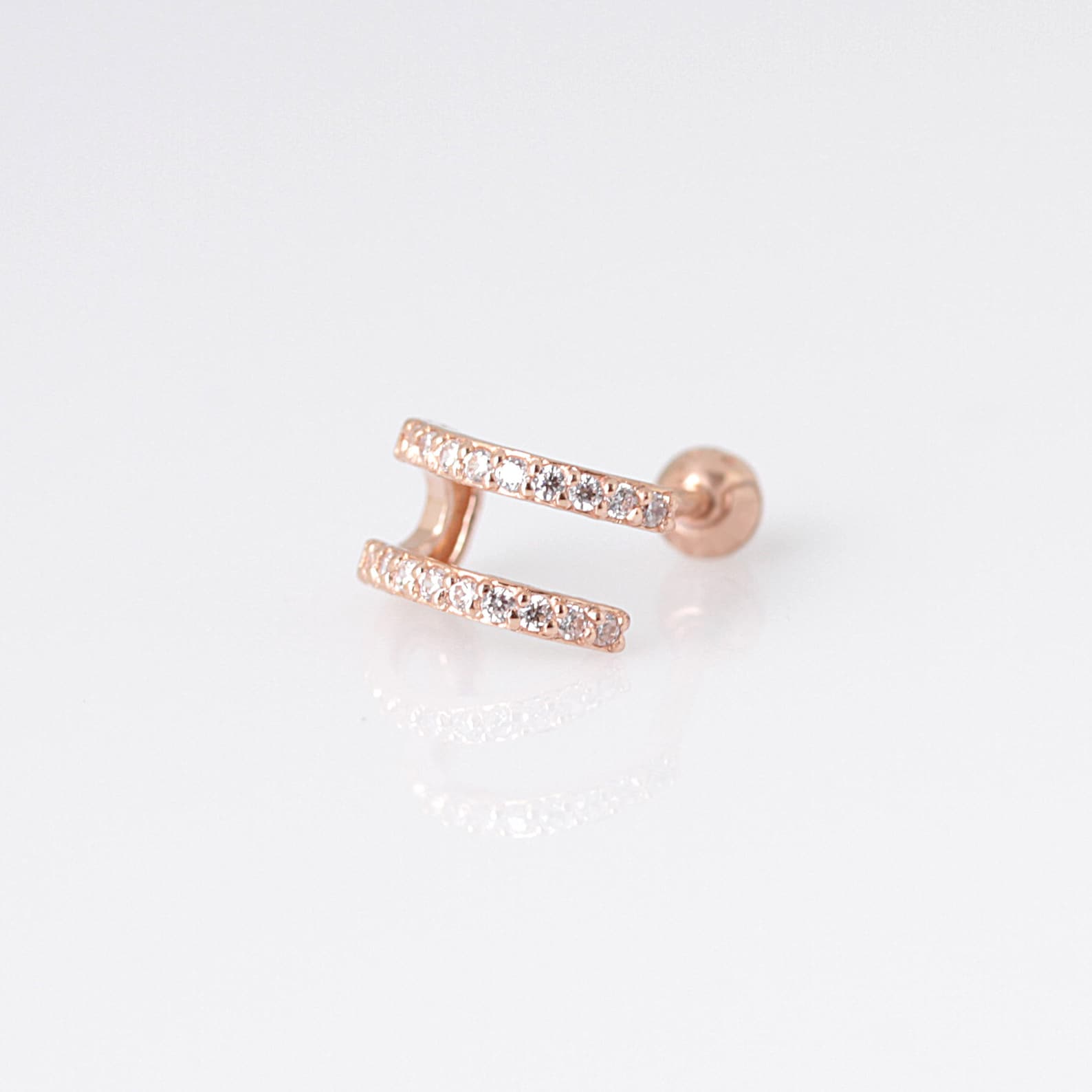 14K Gold Double Wire Ear Cuff Earring, 14K Gold Ear Cuff Earring, Conch ...