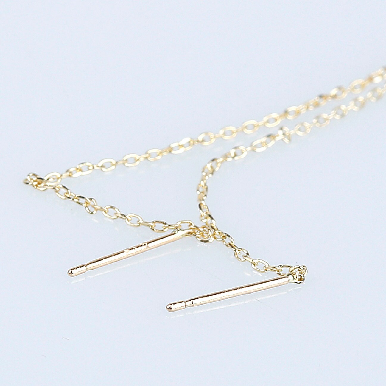 14K Solid Gold Threader Earrings 14K Long Threader Earrings | Etsy