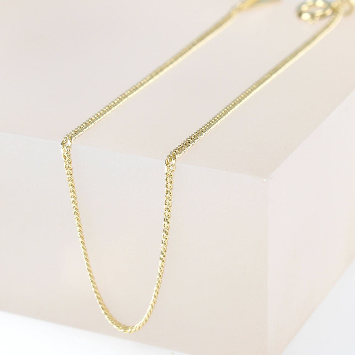 14K Solid Gold Delicate Bracelet 14K Dainty Chain Bracelet - Etsy