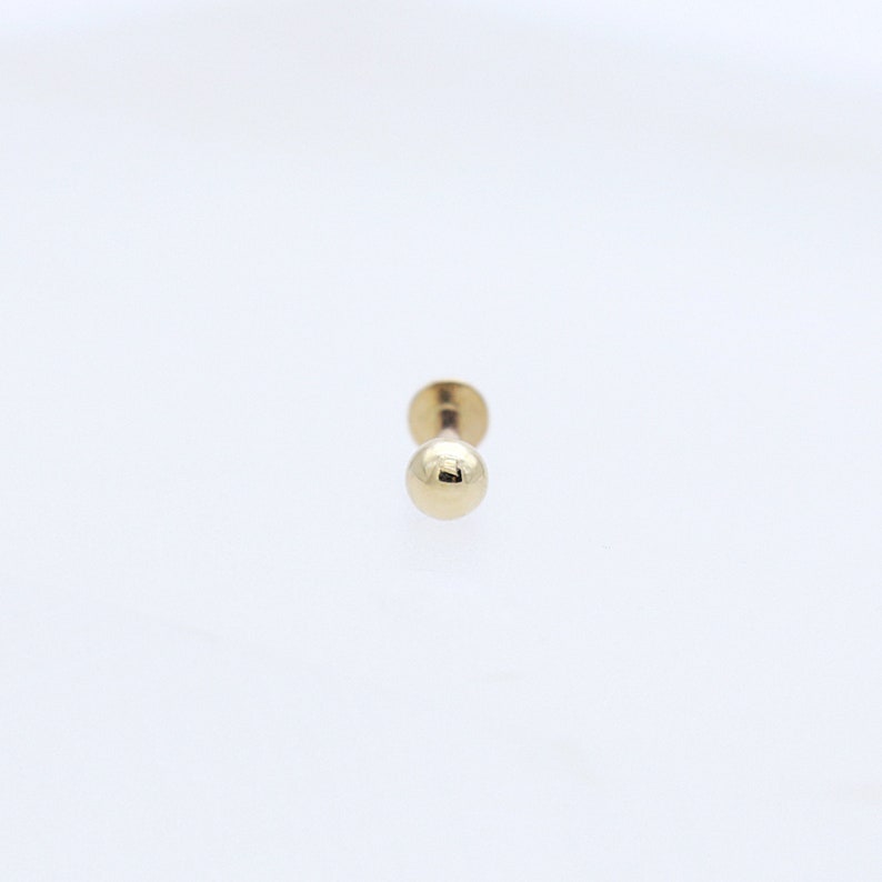 14K Solid Gold 3mm Ball Stud Labret Internal Threaded - Etsy