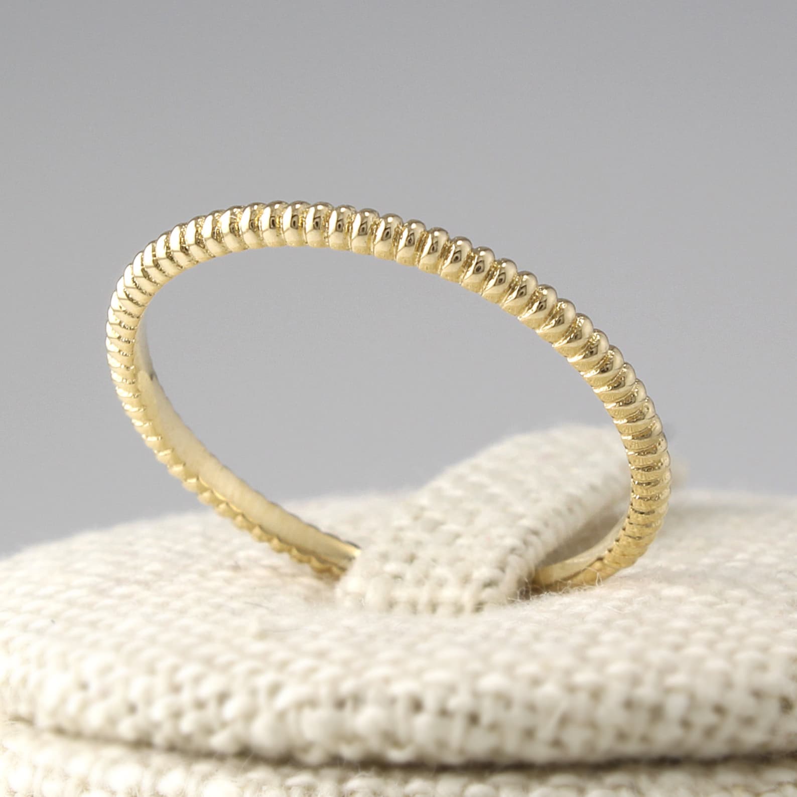 14K Solid Gold Twisted Ring 14K Gold Stacking Ring 14K Gold - Etsy