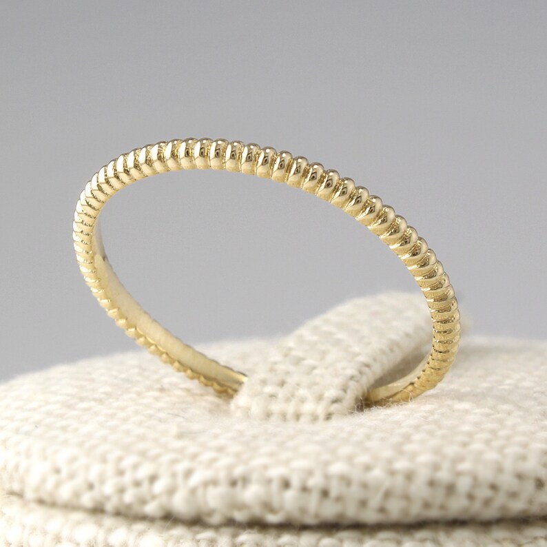 14K Solid Gold Twisted Ring 14K Gold Stacking Ring 14K Gold - Etsy