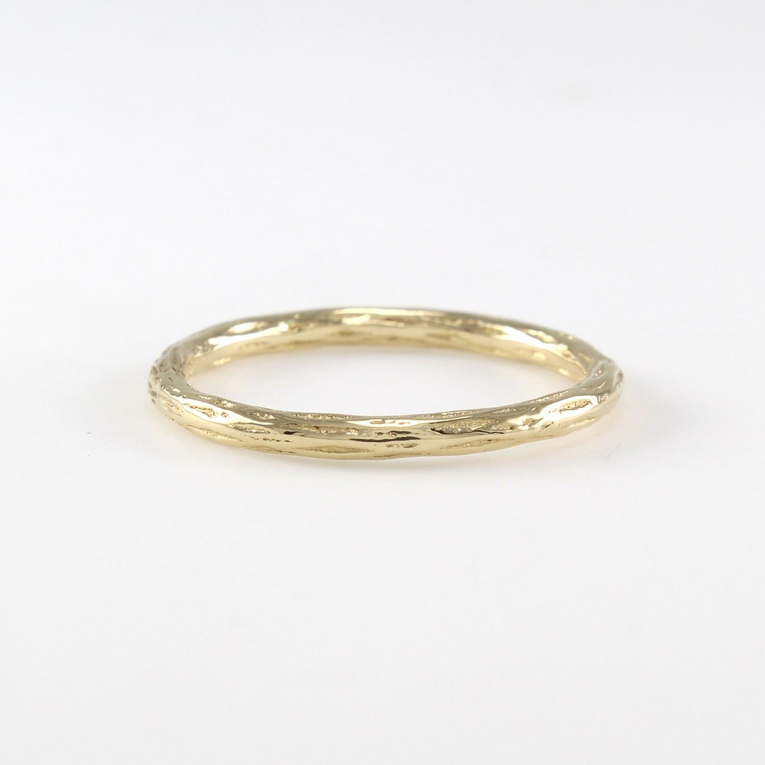 14K Solid Gold Simple Wedding Band, 14K Gold Stacking Ring, 14K Gold ...