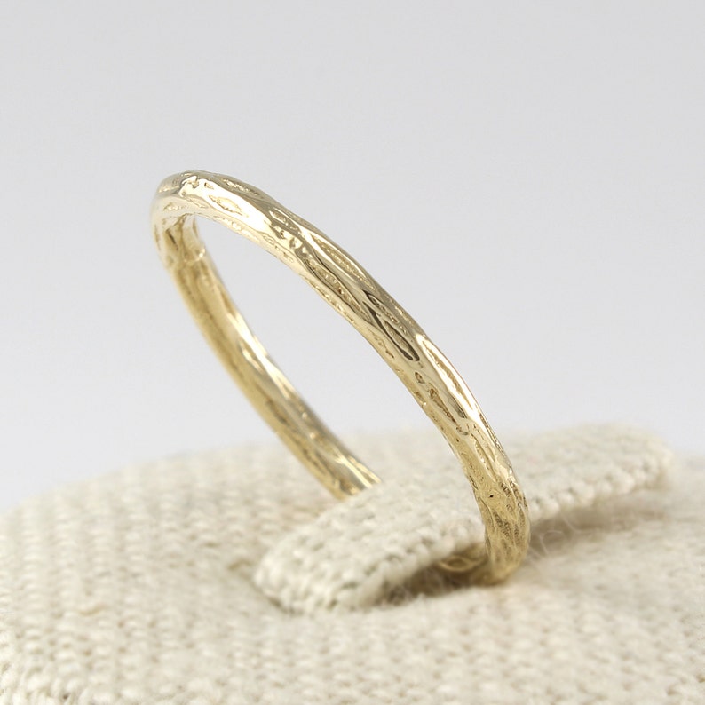 14K Solid Gold Simple Wedding Band, 14K Gold Stacking Ring, 14K Gold ...
