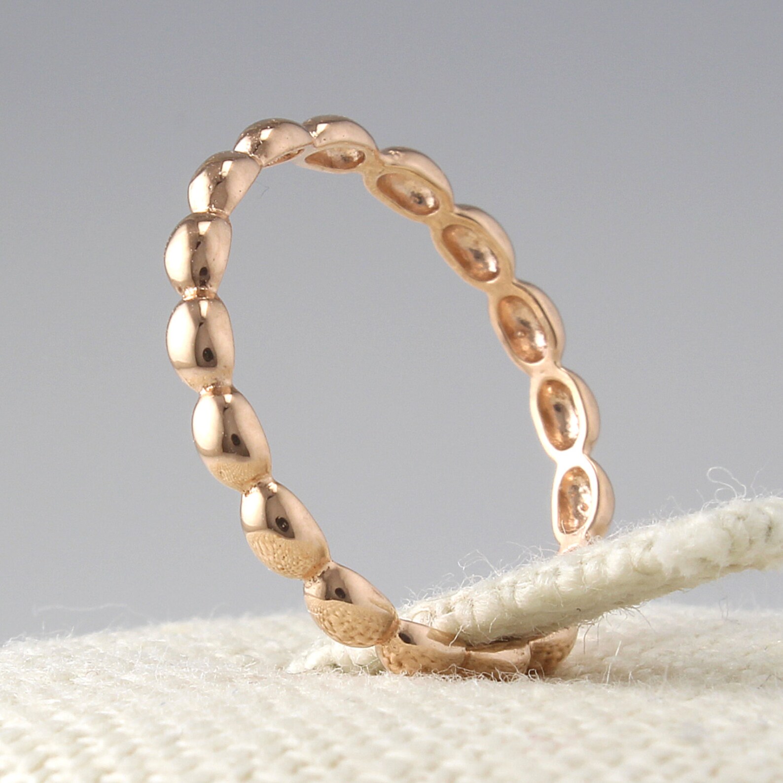 14K Solid Gold Dot Ring, 14K Gold Stacking Ring, 14K Gold Thin Ring ...