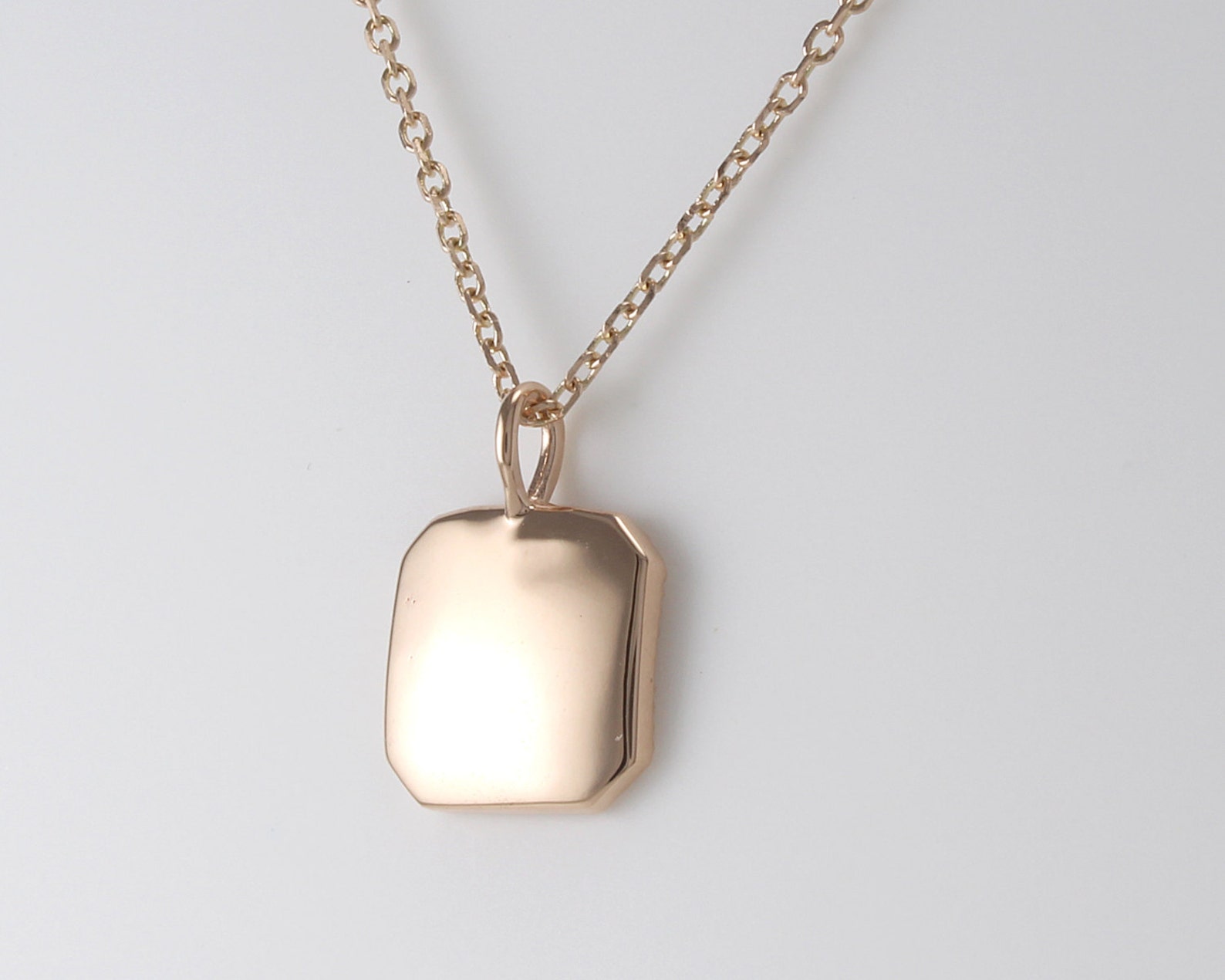 Square Diamond Necklace 14K Solid Gold Geometric Diamond | Etsy