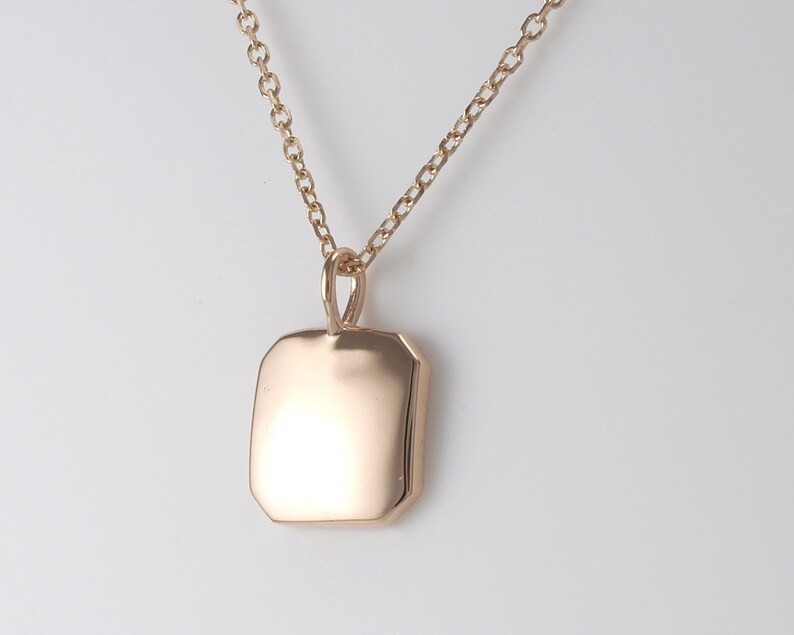 Square Diamond Necklace 14K Solid Gold Geometric Diamond | Etsy